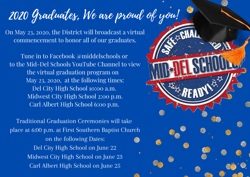 Virtual/Traditional Graduation Update 5-11-2020 | Midwest City High School